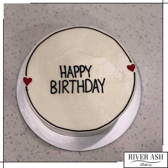 Happy Birthday Cake Singapore/Korean Lettering Minimalist Cake SG ...